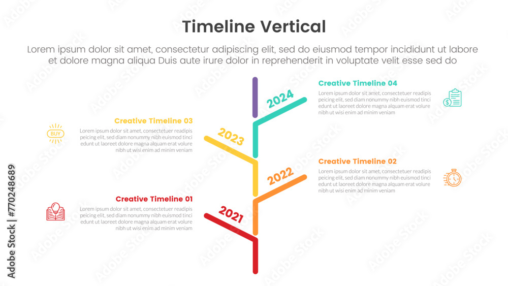 vertical timeline milestone infographic template banner with tree shape ...