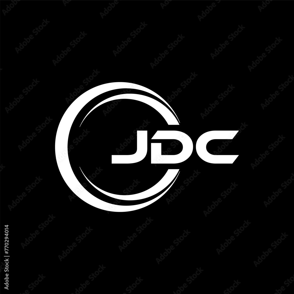 JDC letter logo design with black background in illustrator, cube logo ...