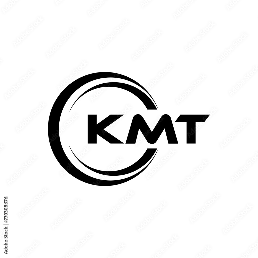 KMT letter logo design with white background in illustrator, cube logo, vector logo, modern ...