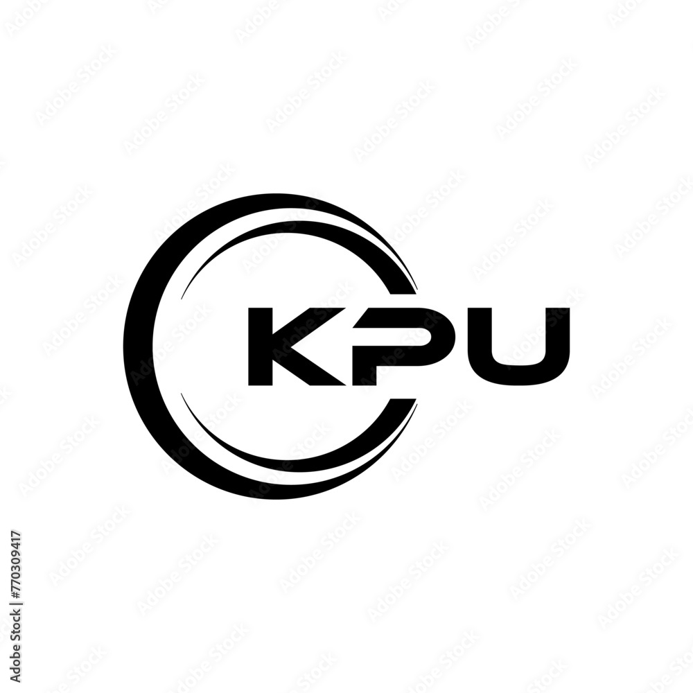 KPU letter logo design with white background in illustrator, cube logo ...