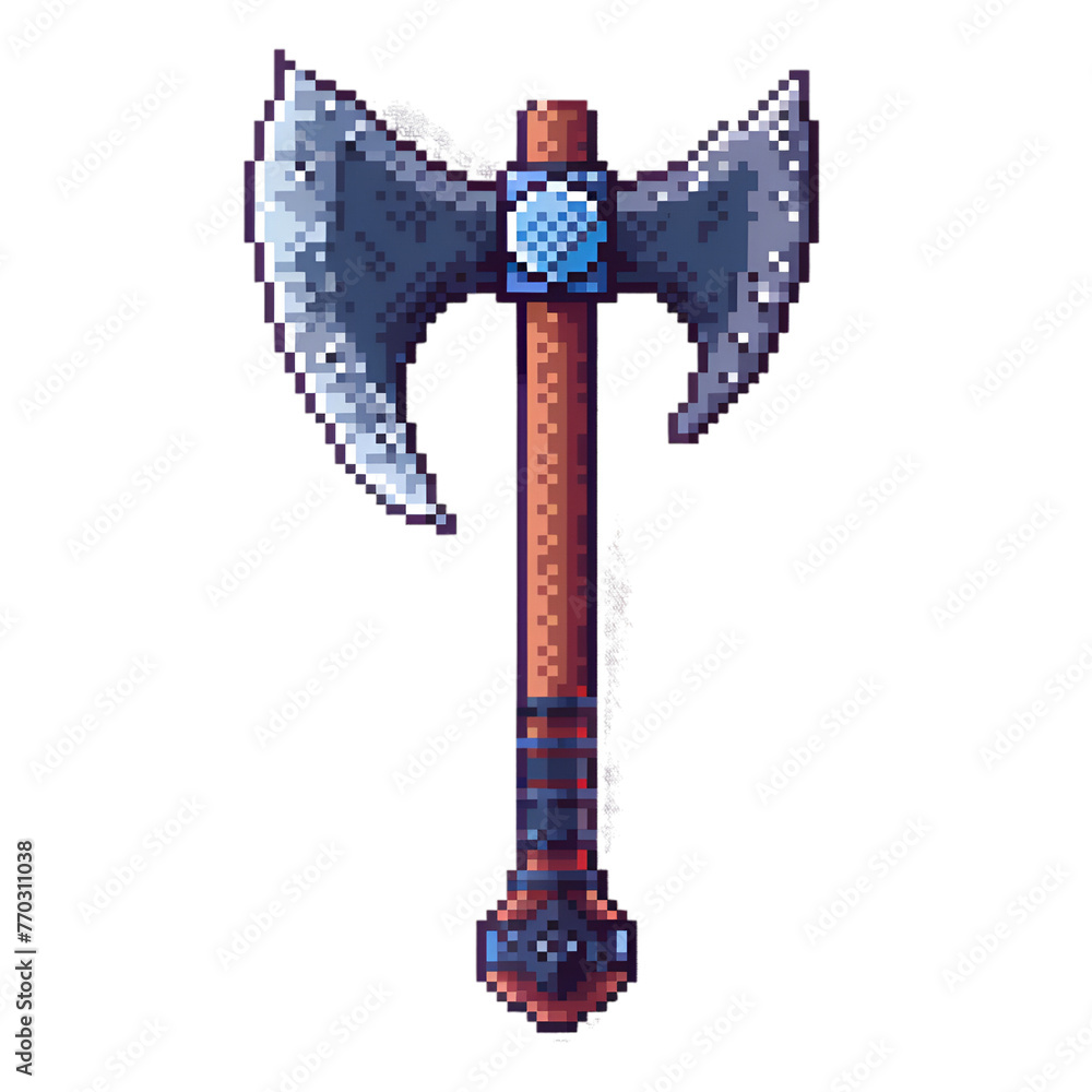 8bit pixel art axe on transparent background Stock Photo | Adobe Stock
