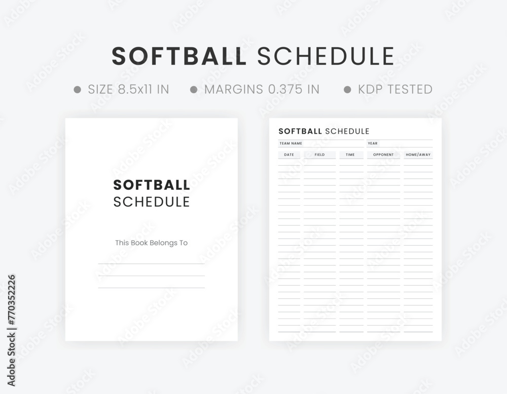 Editable Softball Schedule Template Print Game Practice Schedule ...