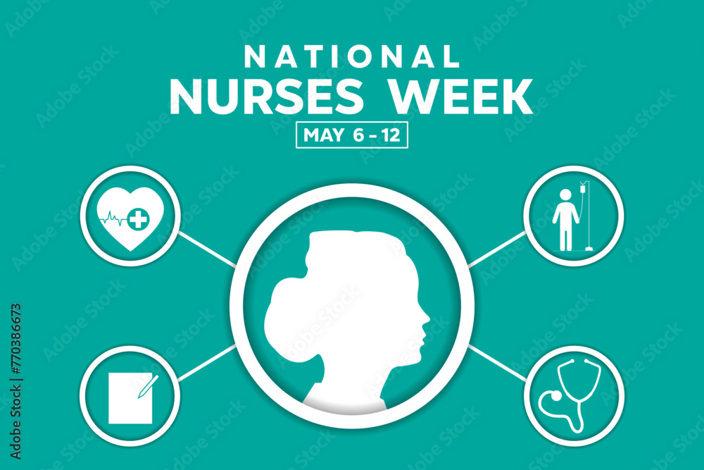 National Nurses Week. Heart, note, patient and stestoscope. Great for ...