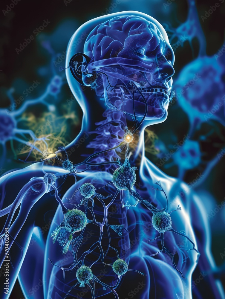 Reflecting the essence of Lymphoma Cancer that affects the lymphatic ...