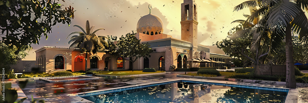 Ancient Islamic Architecture, The Beautiful Dome and Minarets of a ...