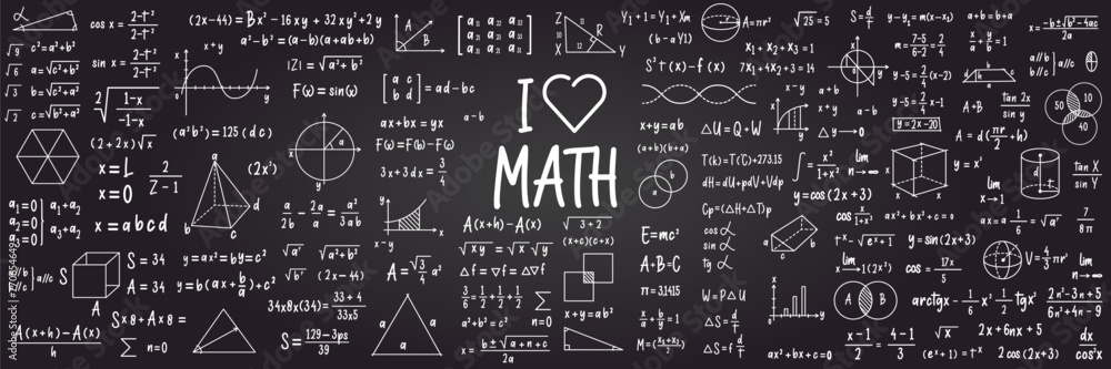 Hand drawn math symbols. Math symbols trendy modern geometric ...