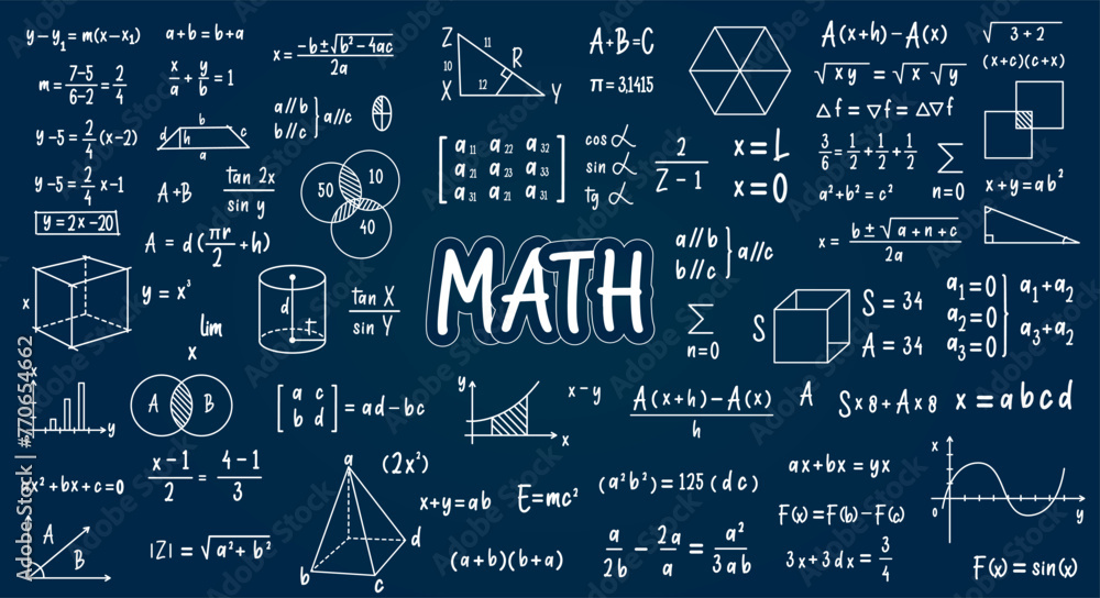 Hand drawn math symbols. Math symbols trendy modern geometric ...