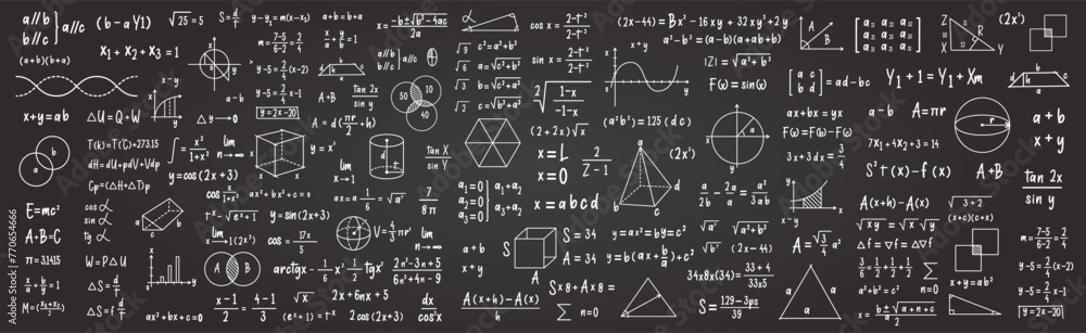 Hand drawn math symbols. Math symbols trendy modern geometric ...