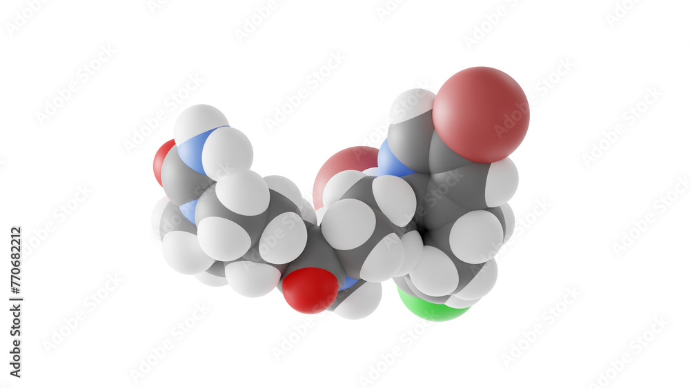lonafarnib molecule, farnesyltransferase inhibitor, molecular structure ...