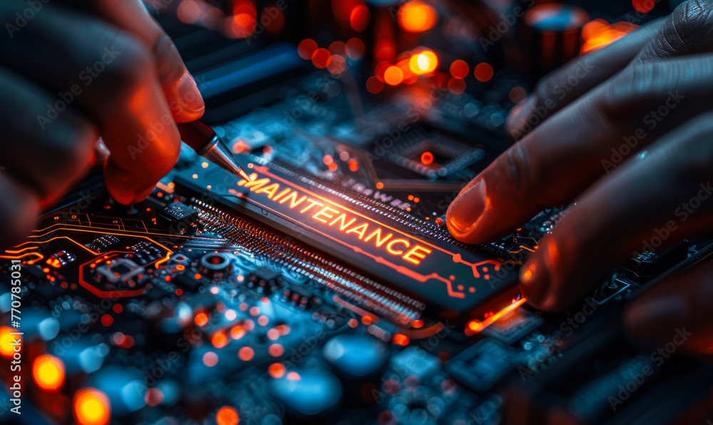 Corporate executive interacting with a futuristic global maintenance concept, showcasing ...