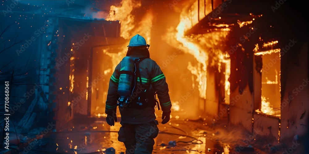 Firefighter heroically rescues people from a burning building ...
