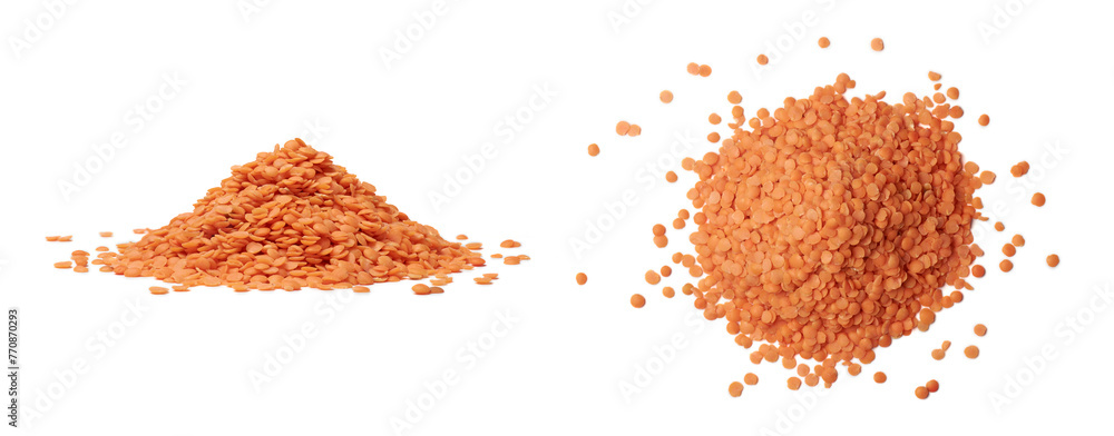 red lentils masoor dal, legume used in cooking in indian, middle ...