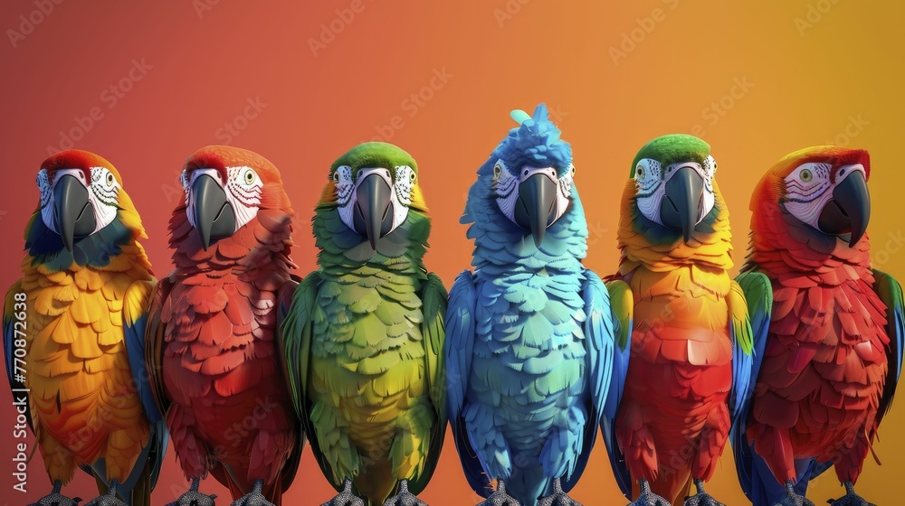 In a whimsical 3D cartoon, parrots serve as intermediaries, bridging ...