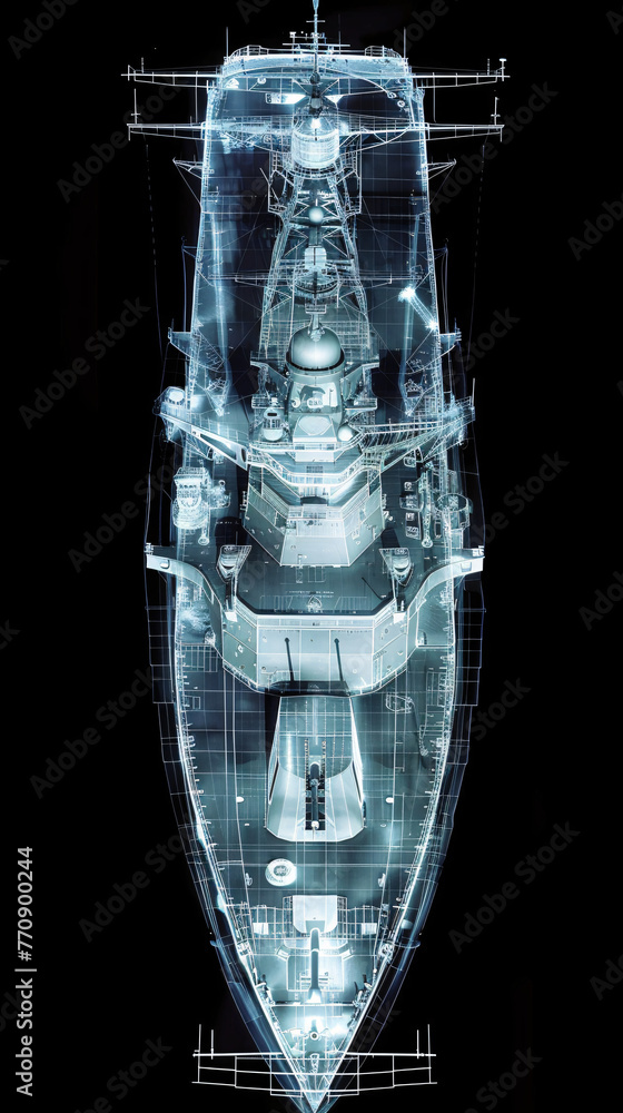 Warship Anatomy in X-ray Vision Stock Illustration | Adobe Stock