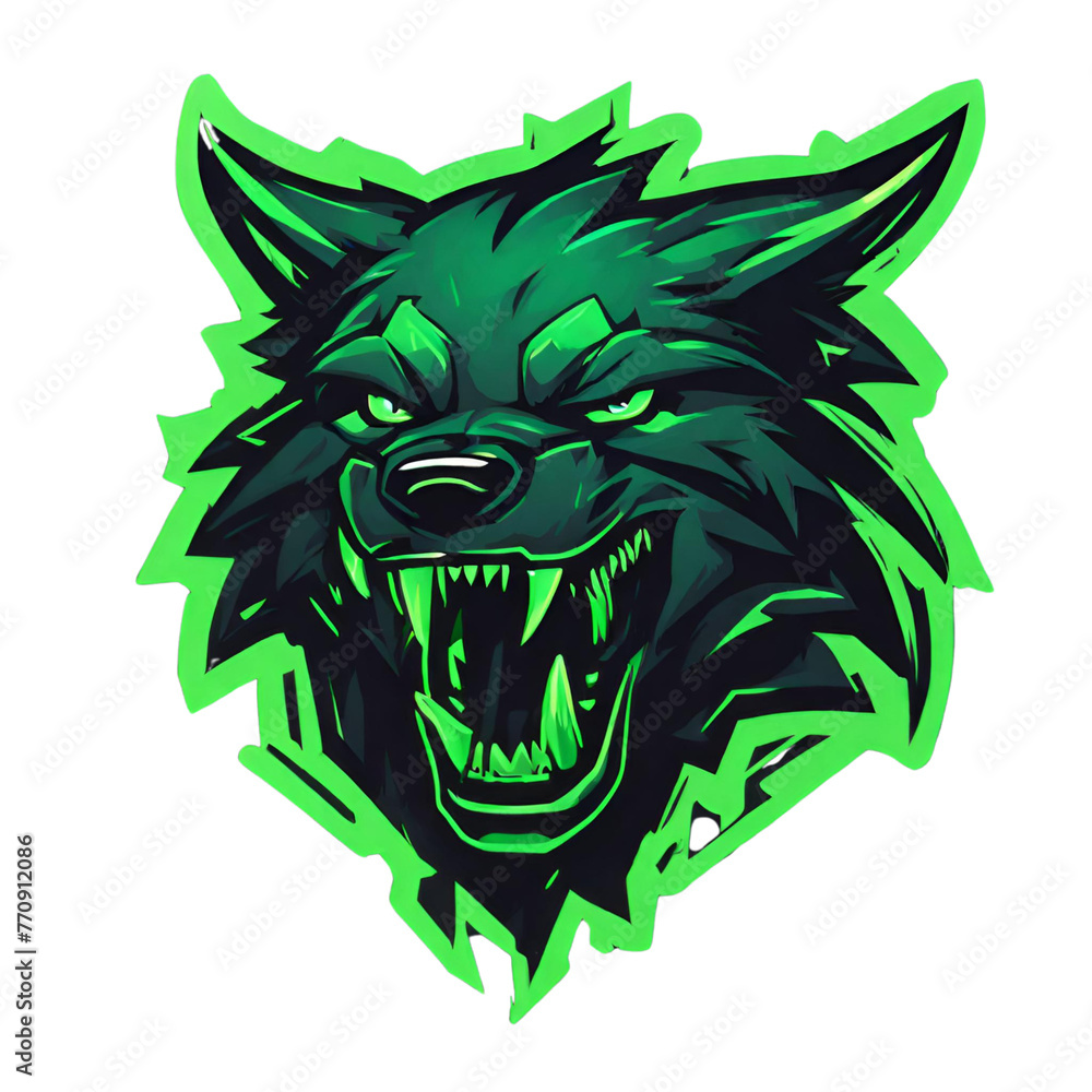 Wolf gaming Logo, Green wolf gaming logo for gamers or e-sport logo ...