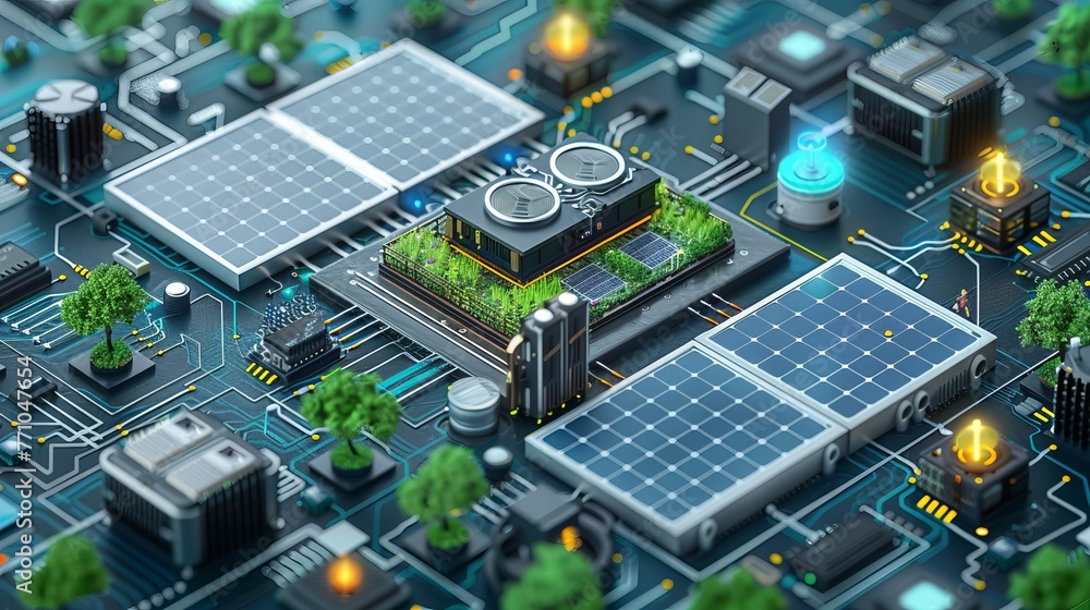 Stock-Illustration „Solar cell equipment component for solar plant energy in on-grid inverter ...