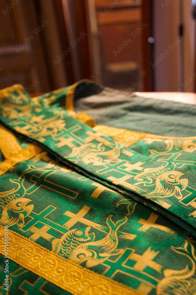 religious vestments in the sacristy of a church. Chiesa di San Giacomo ...