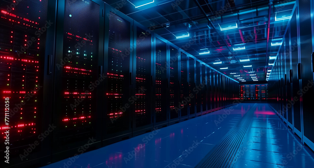 Title: "Digital Fortress" Art Description: This artwork depicts a cutting-edge data center ...