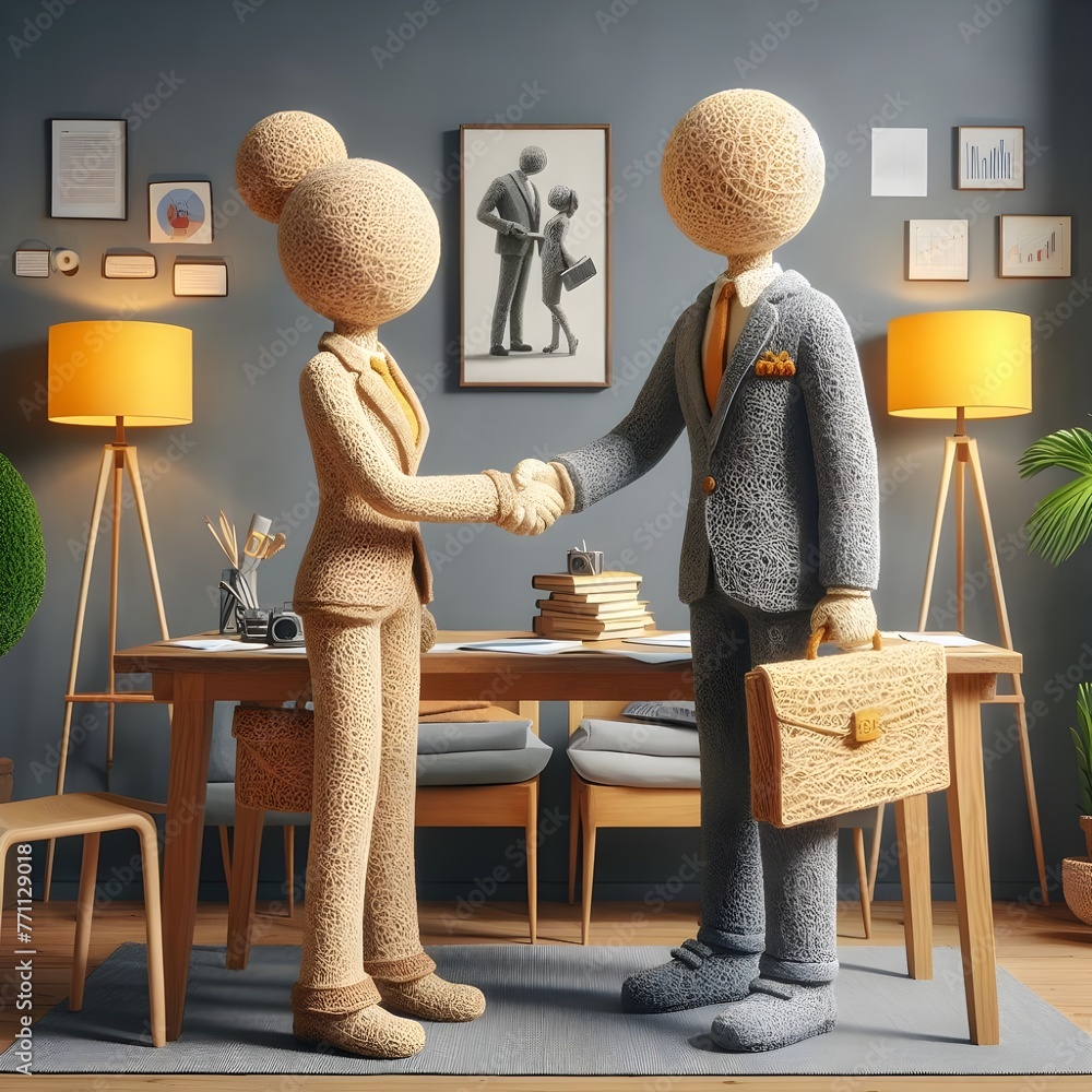 ai generated company business cooperation 3D realistic a businessman ...