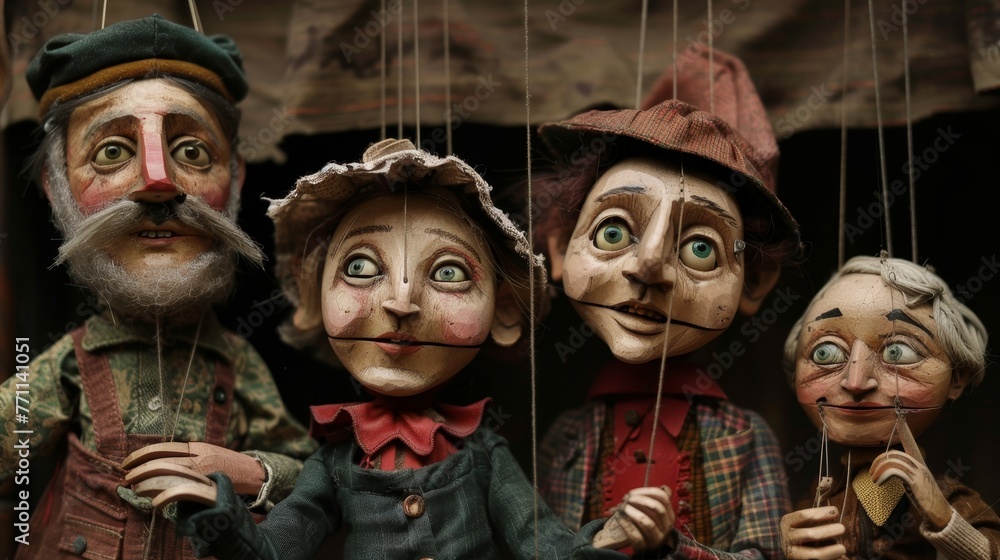 Whimsical Puppetry Cinematic shots of puppet shows and puppeteers ...