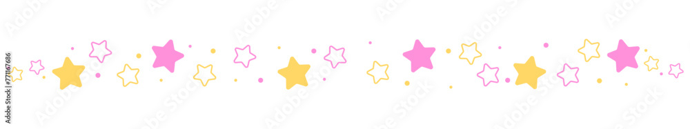 Cute staries divider colorful star separator border illustration vector ...