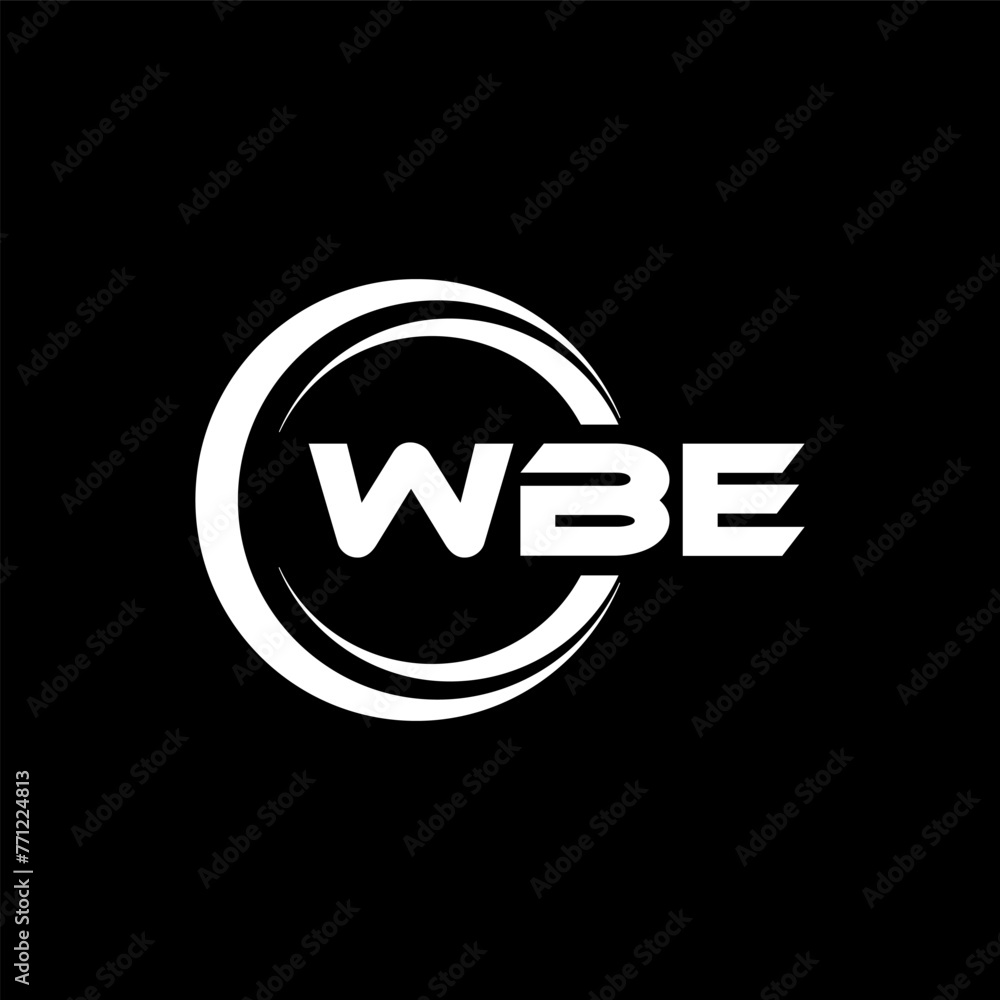 WBE letter logo design with black background in illustrator, cube logo, vector logo, modern ...