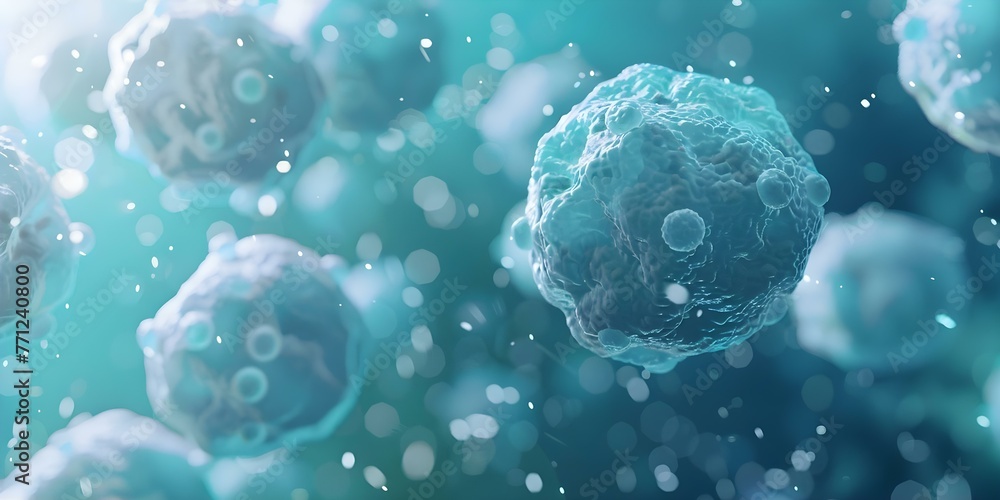 3D rendering of genetically modified cells expressing chimeric antigen ...