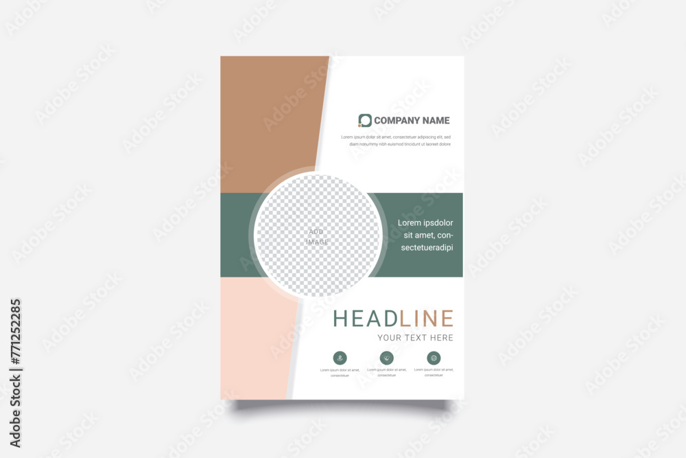 corporate flyer design template a4 size single page green color ...