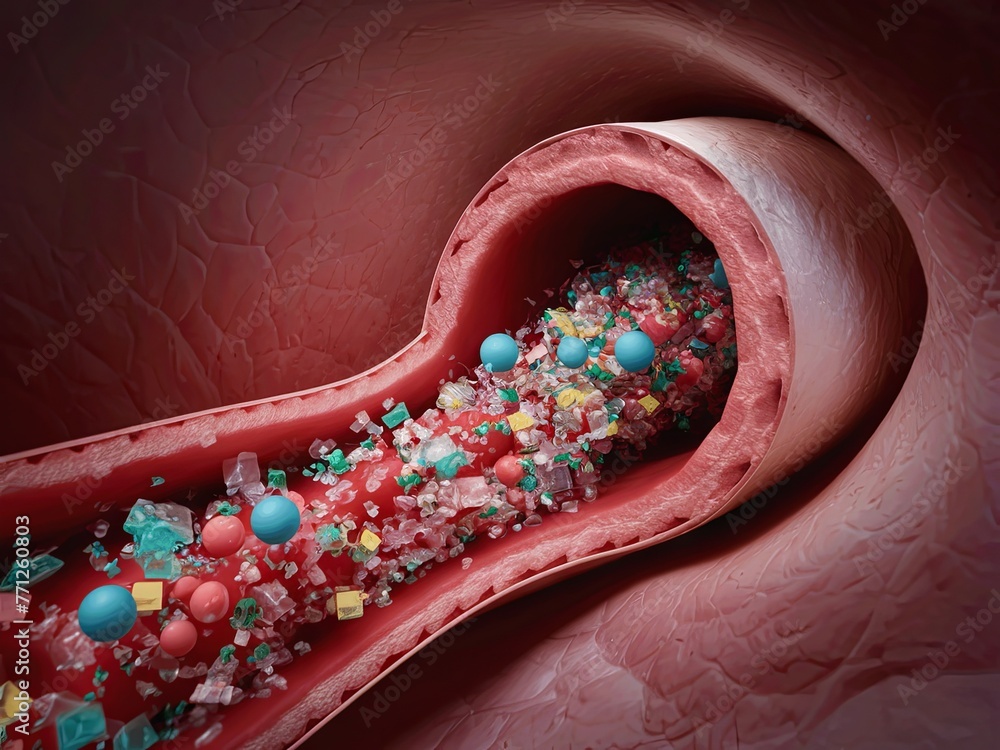 Microplastics in Blood Vessels Simulation. Stock Illustration | Adobe Stock