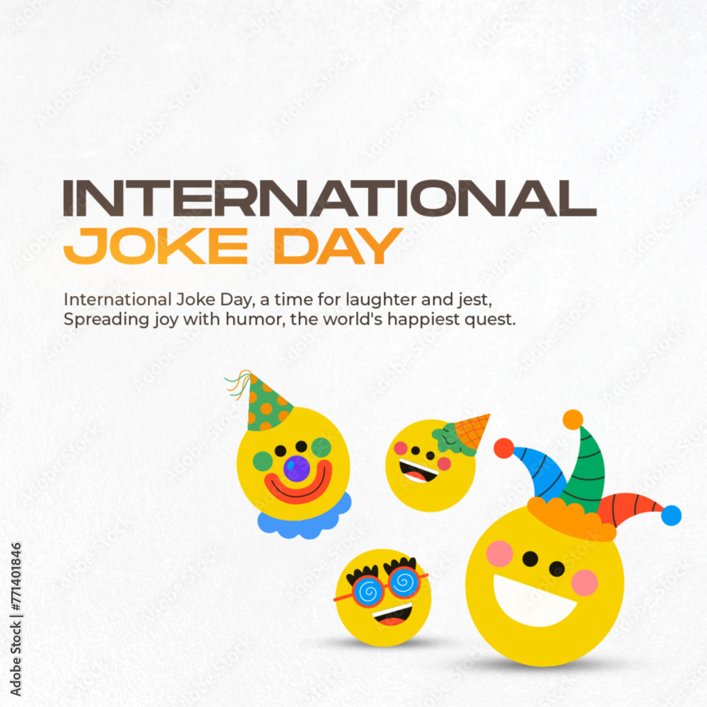 Colorful illustration of laughing emojis commemorating International ...