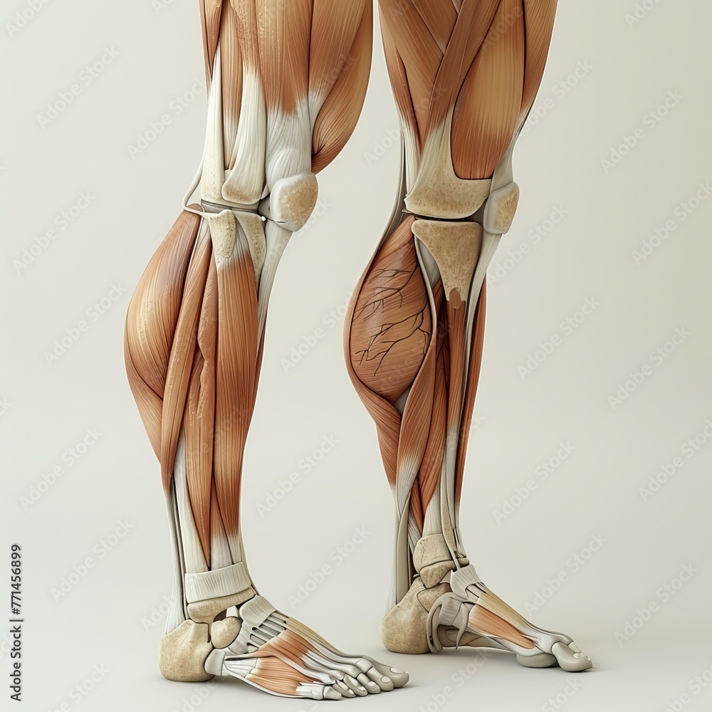 Anatomical Model of Human Lower Limbs Muscles and Bones. Medical ...