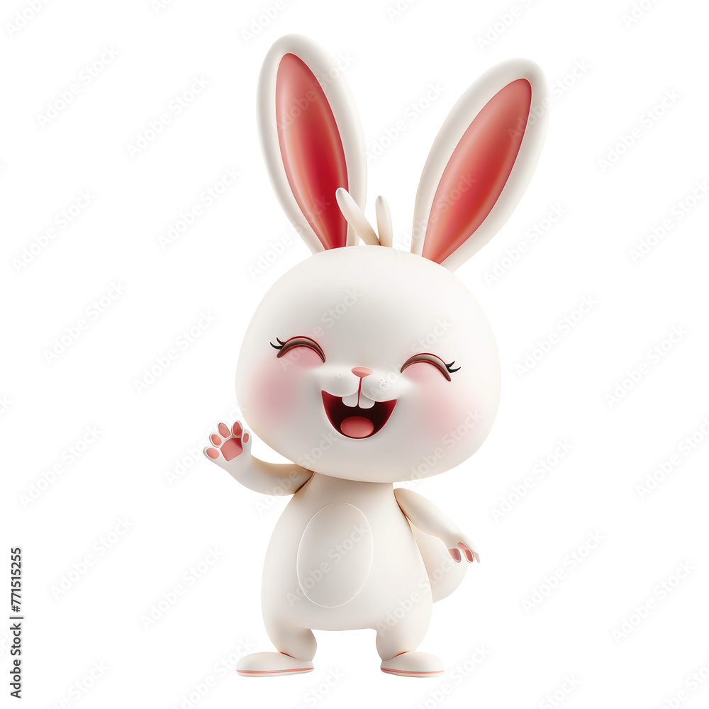 Cute cartoon bunny character isolated on white background, clipart ...