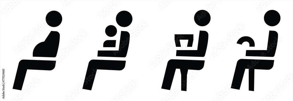 priority seat icon, seat icon for public transport, Icon for ...