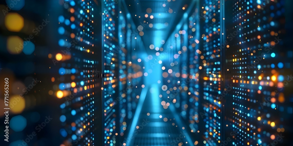 Visual Representation of Data Flow in a Digital Network. Concept Data ...