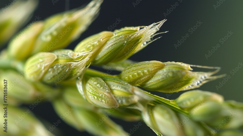 Biotechnology Capture closeup details of genetically modified barley ...