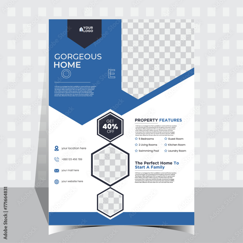 fiyer design, blue colour, Corporate Presentation Collection, Portfolio ...