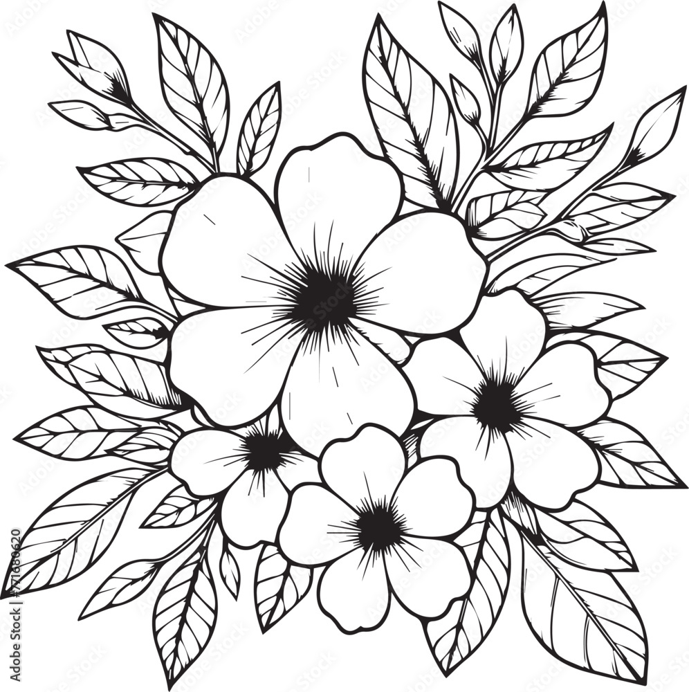 Image vectorielle Stock vector allamanda flower drawing, easy allamanda ...