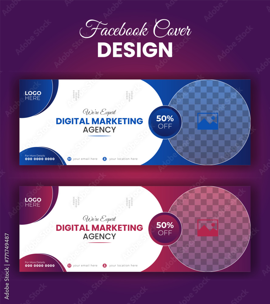 Facebook Cover Page Design for Digital Marketing and Colorful Social ...