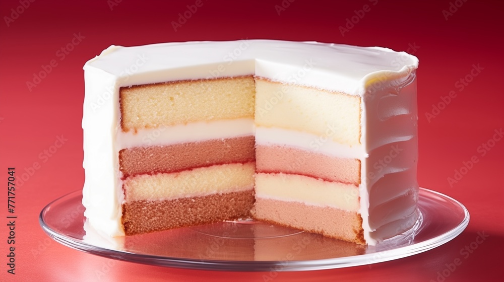 Double-Layered Cake Design a cake with two distinct layers visible ...