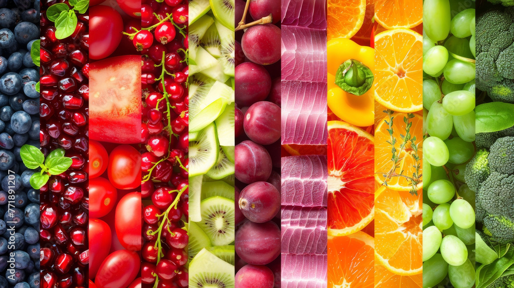 Digital collage of phytochemical-rich foods with their benefits listed ...