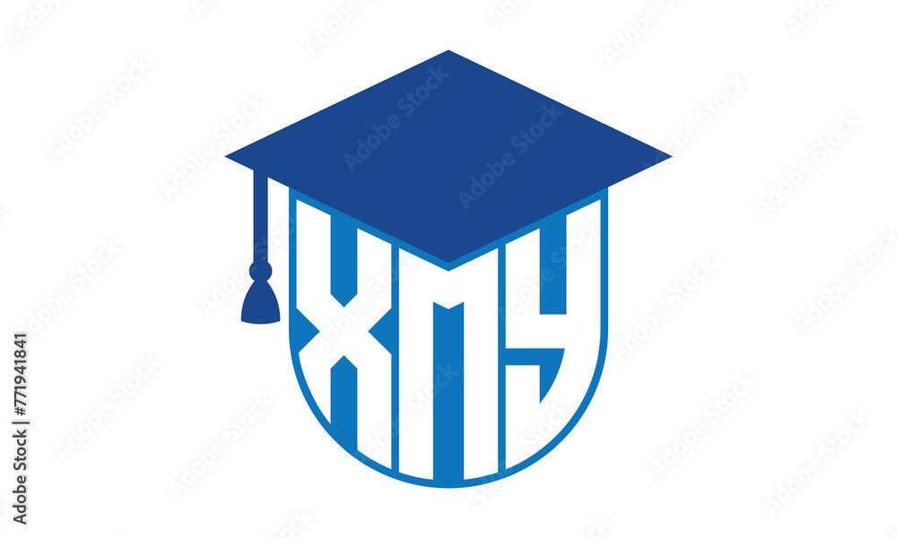 XMY initial letter academic logo design vector template. school college ...