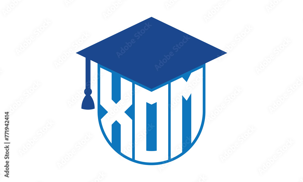 XOM initial letter academic logo design vector template. school college ...