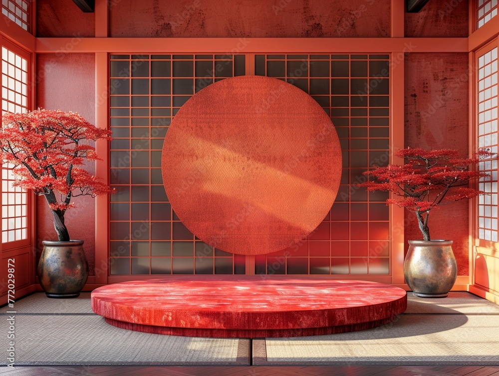 3D render podium of Kyoto, Japan - Famous for its classical Buddhist ...