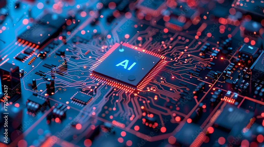 a state-of-the-art microchip engraved with the symbol of AI ...