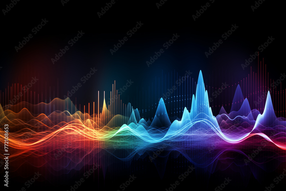 Sound waves modern sound equalizer. Radio wave icons. Volume level ...