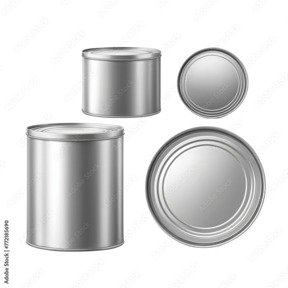 realistic empty tin can and without sardine tin font view on Isolated ...