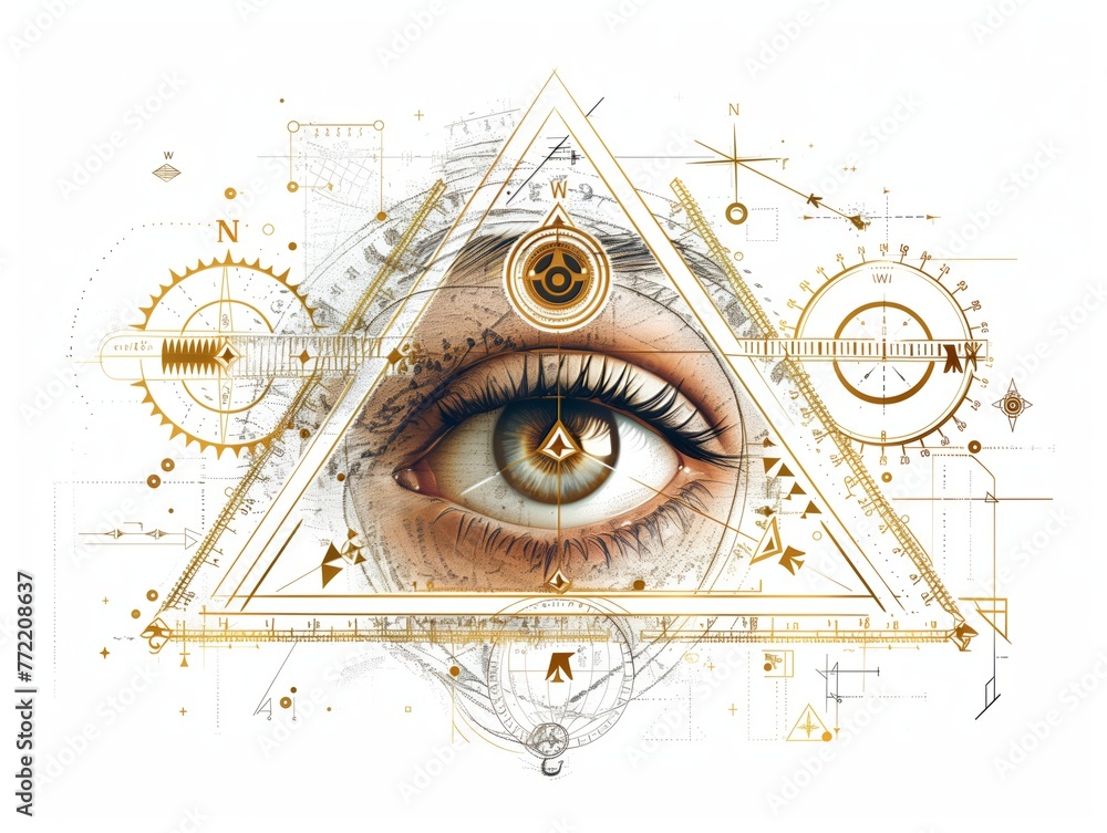 Símbolos da maçonaria. Templo maçónico. Stock Illustration | Adobe Stock