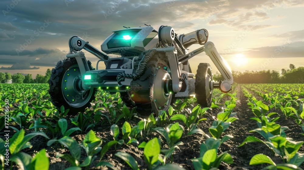 smart robotic farmers in agriculture Stock Illustration | Adobe Stock