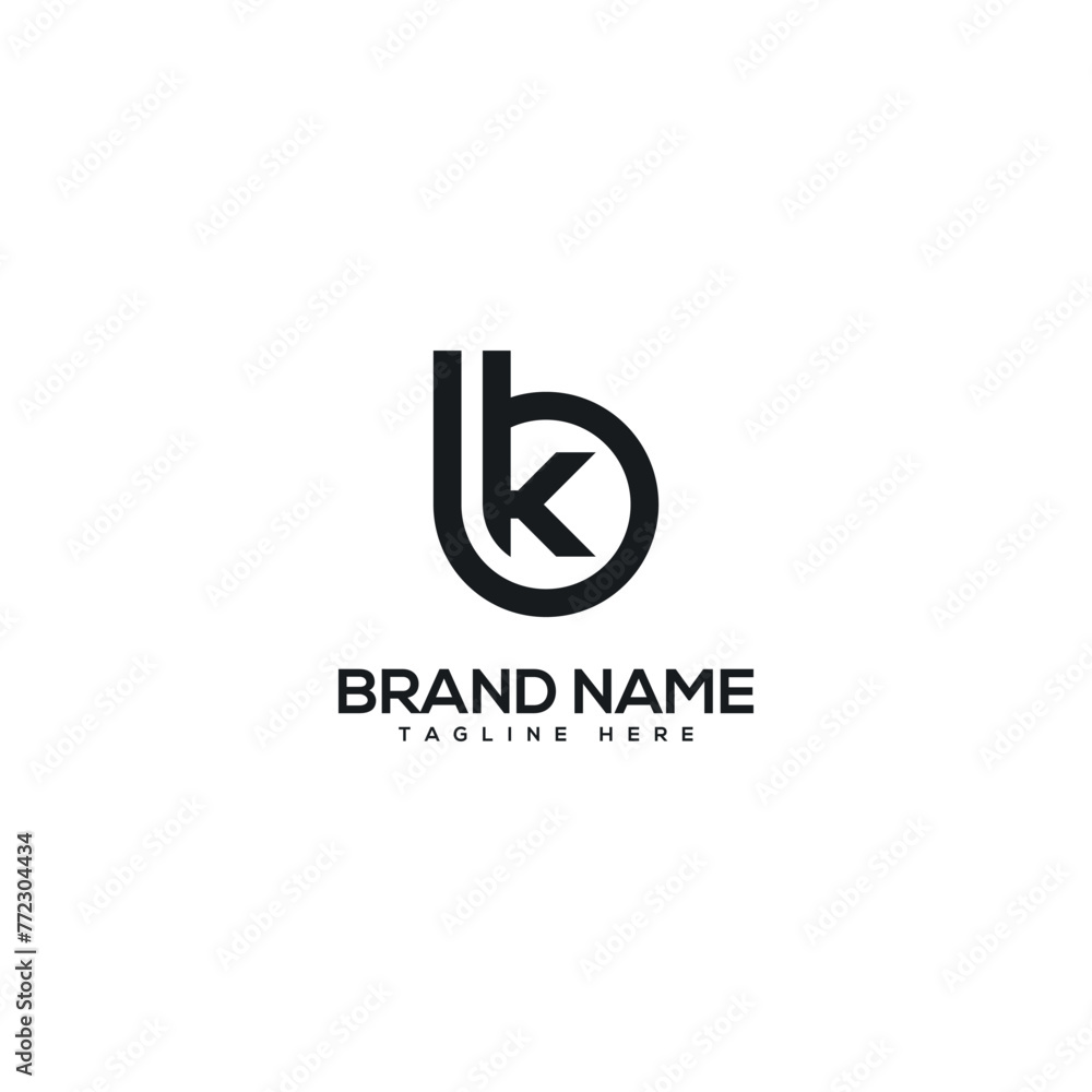 Alphabet monogram letter BK KB logo design template, Initial vector ...