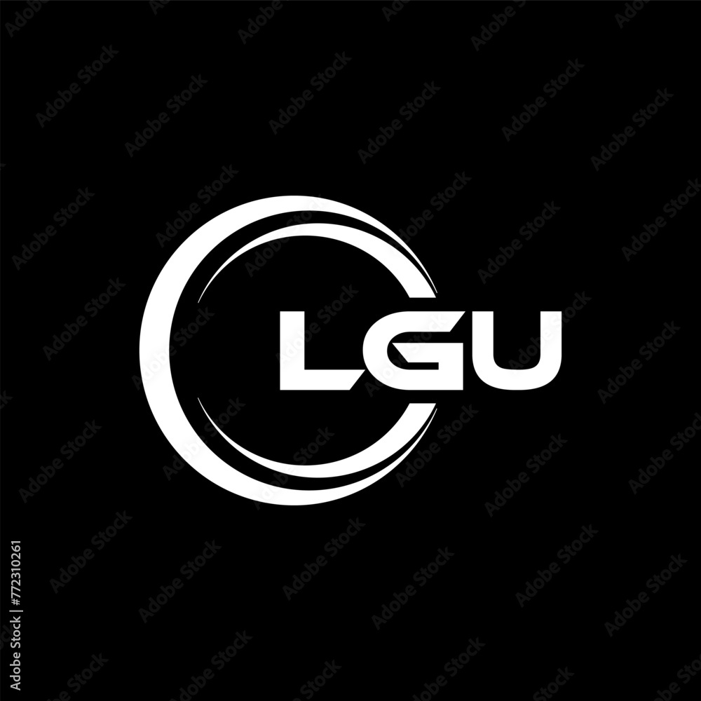 LGU letter logo design in illustration. Vector logo, calligraphy ...